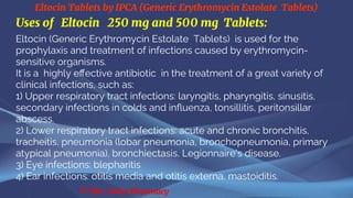 Eltocin Tablets by IPCA (Generic Erythromycin Estolate Tablets) | PDF