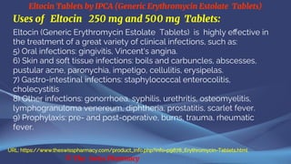 Eltocin Tablets by IPCA (Generic Erythromycin Estolate Tablets) | PDF
