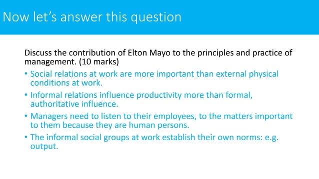 Elton mayo and Management | PPTX | Business | Business and Finance