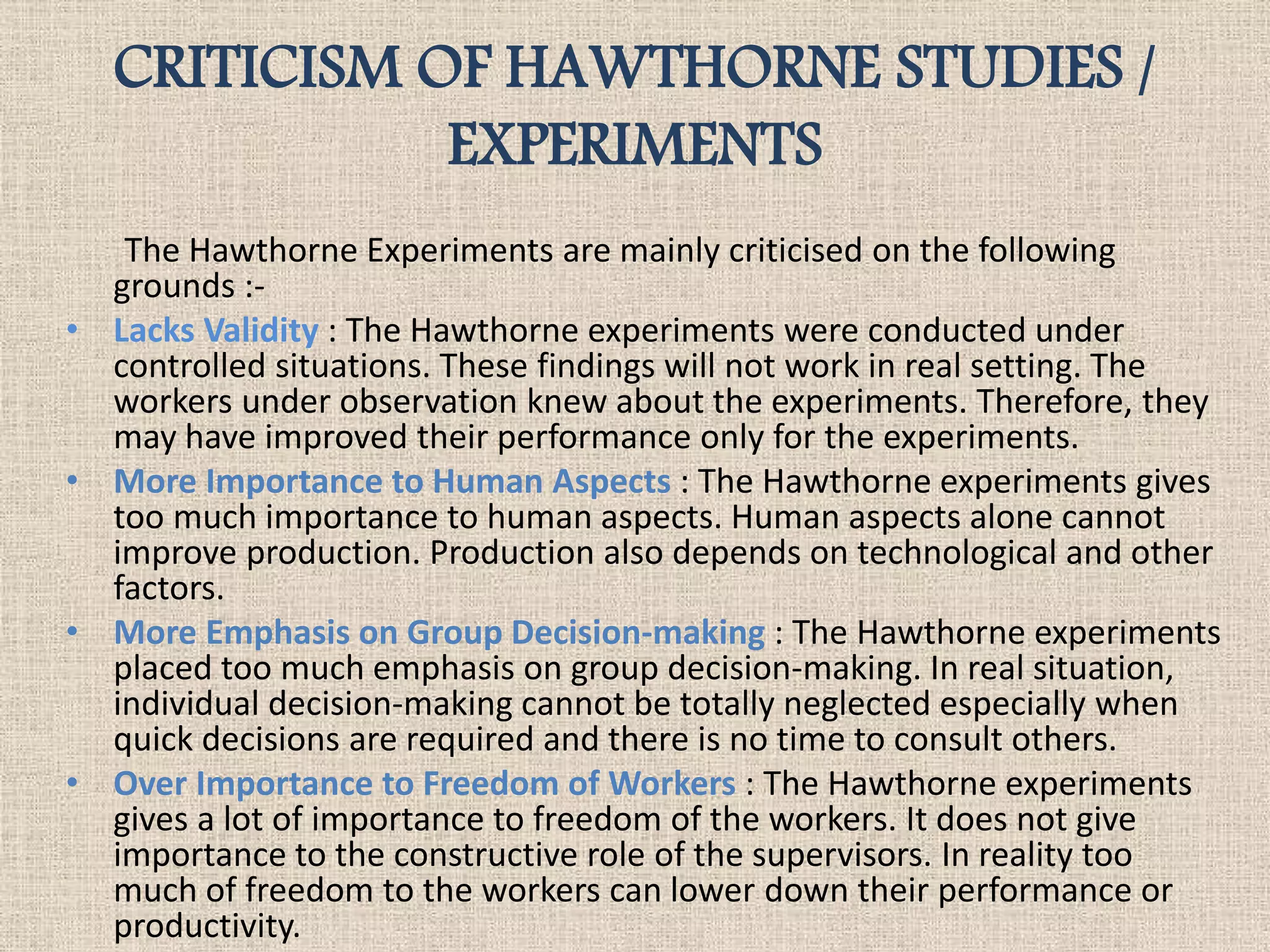 Elton mayo hawthorne experiment | PPTX