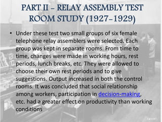 Elton mayo hawthorne experiment | PPTX