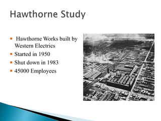 Elton mayo's contribution: Relay's Experiment | PPTX