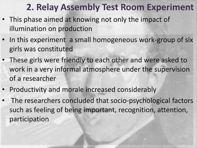 Elton mayo’s hawthorne experiment and it’s contributions to | PPTX ...