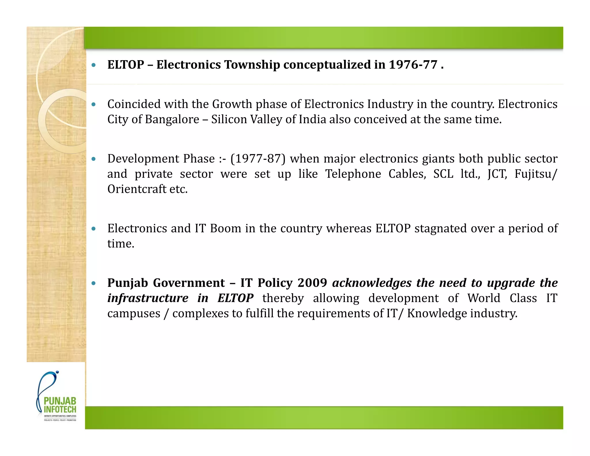 ELTOP infrastructure upgradation | PPT