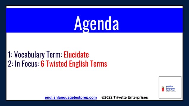 ELTPR024 - Vocabulary Lesson 12 - Twisted English Terms | PPT