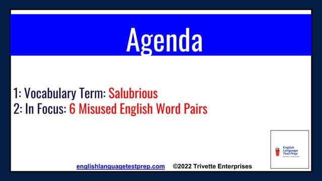 ELTPR042- Salubrious and 6 Misused English Word Pairs | PDF