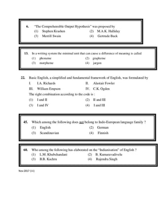 Elt linguistics question analysis | PDF