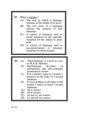 Elt linguistics question analysis | DOCX