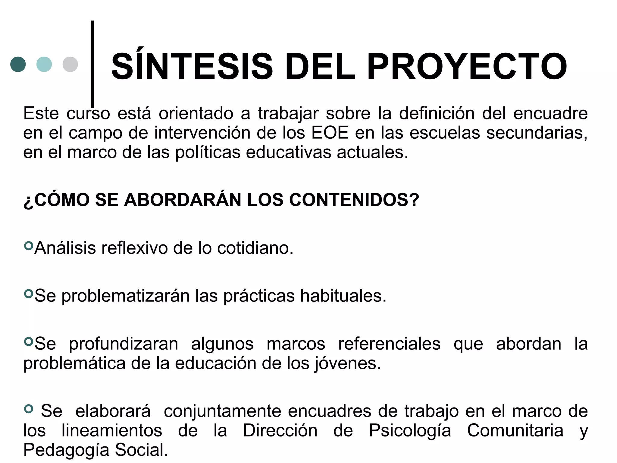 El trabajo de los eoe en la es | PPT