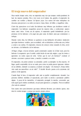 El traje nuevo del emperador | DOCX