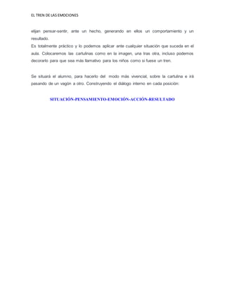 El tren de las emociones | DOCX | Education