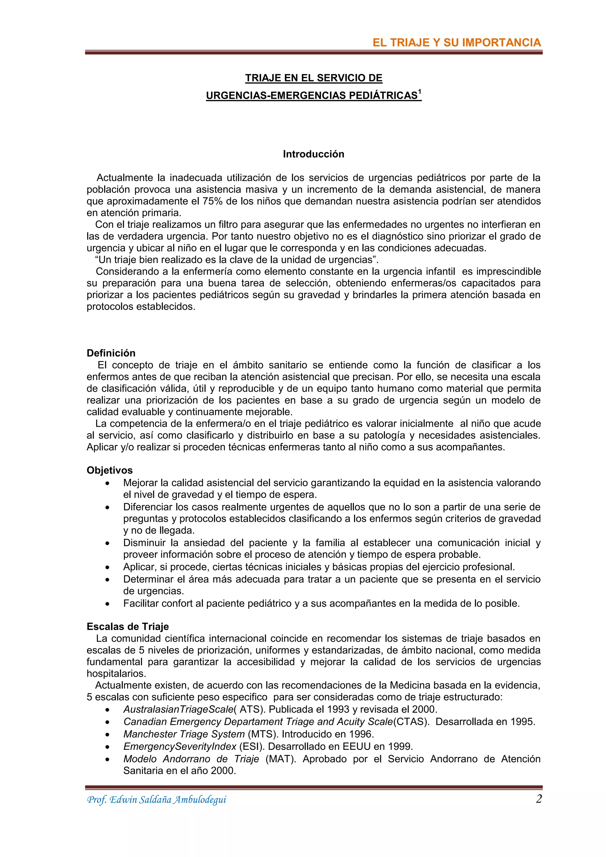 El triage y su importancia | PDF