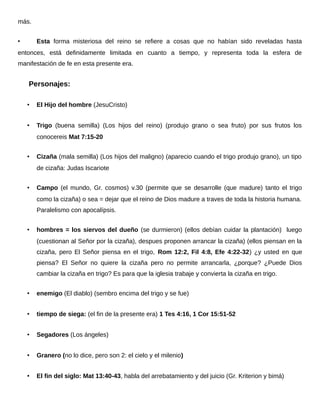 El Trigo y la Cizaña | PDF
