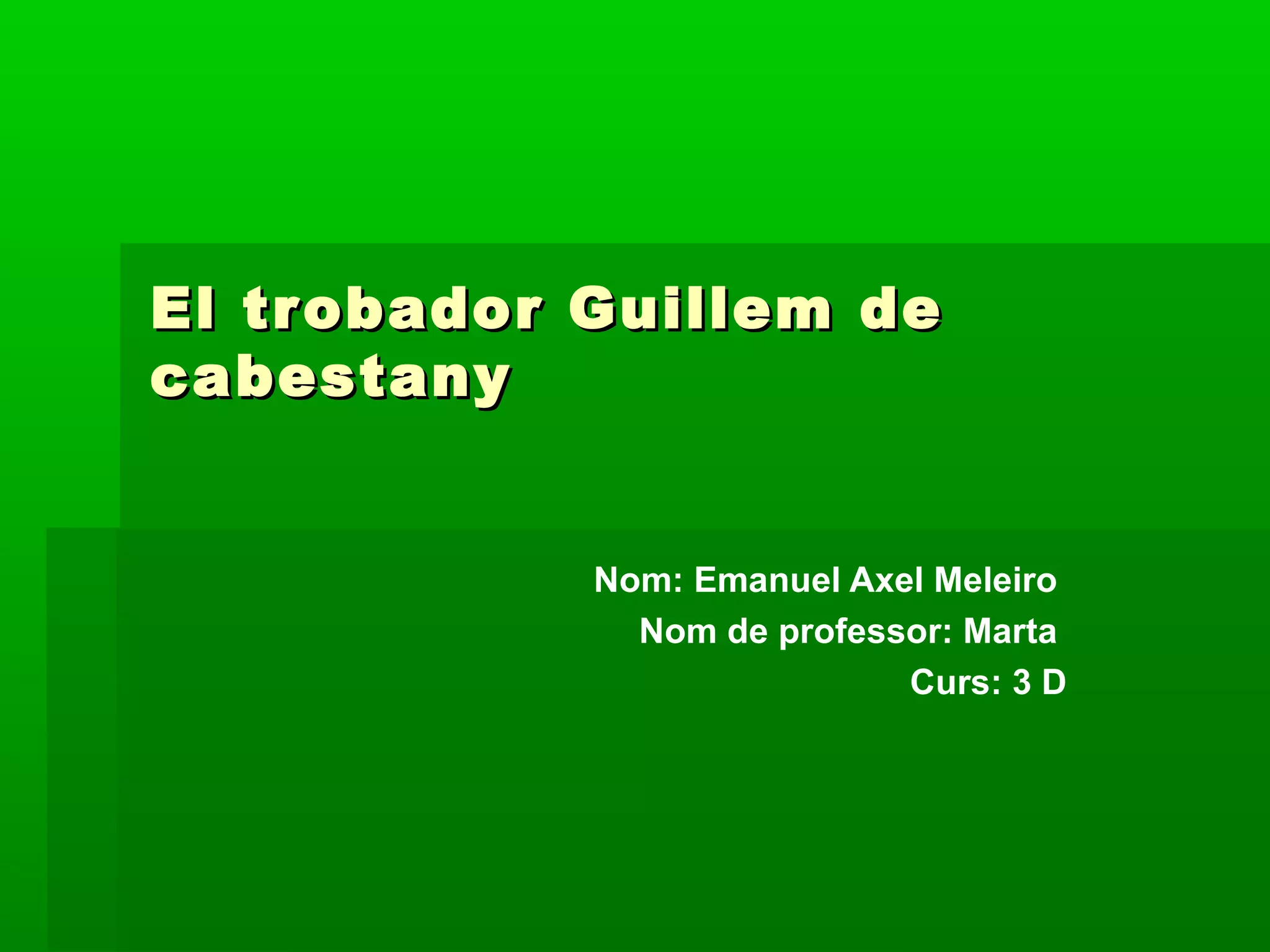 El trobador cerveri de girona | PPT