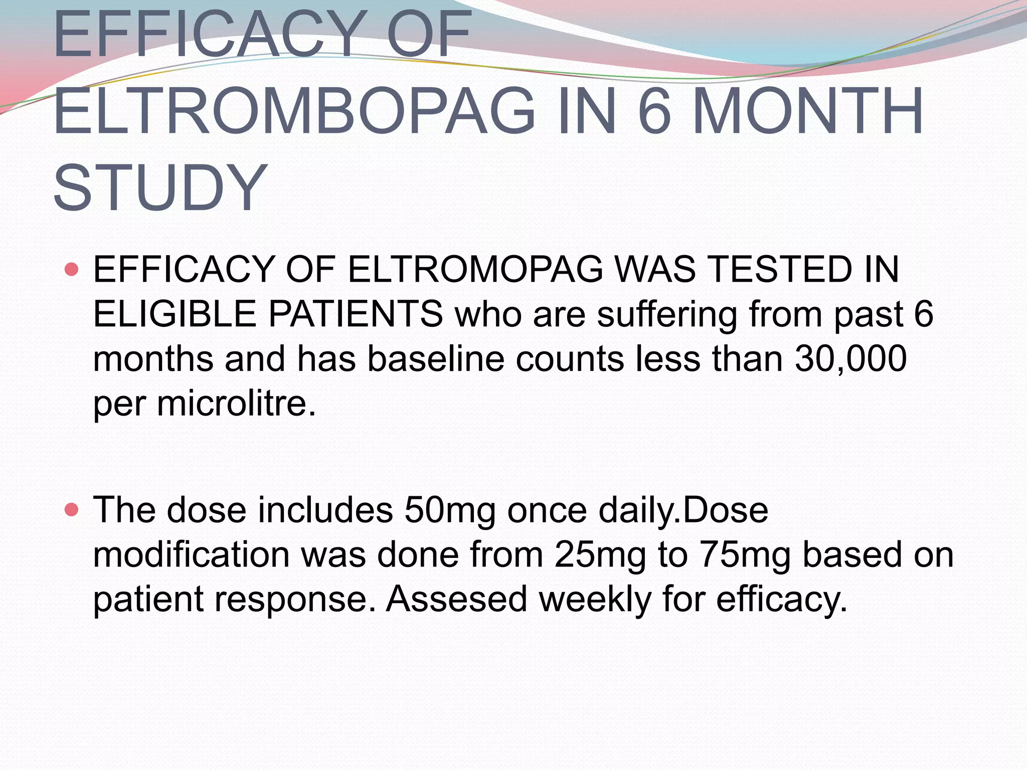 Eltrombopag for management of chronic immune thrombocytopenia final | PPTX