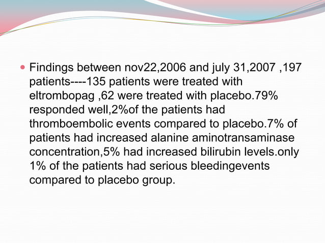 Eltrombopag for management of chronic immune thrombocytopenia final | PPTX