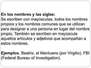 El uso correcto de las mayúsculas | PPTX