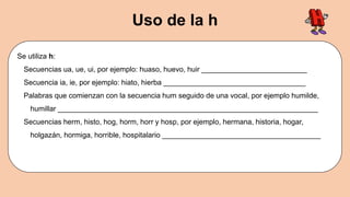 El uso de la H 22 de mayo .pptx para niños de 4° básico | PPTX
