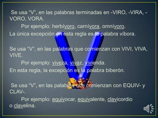 El uso de la letra V | PPTX