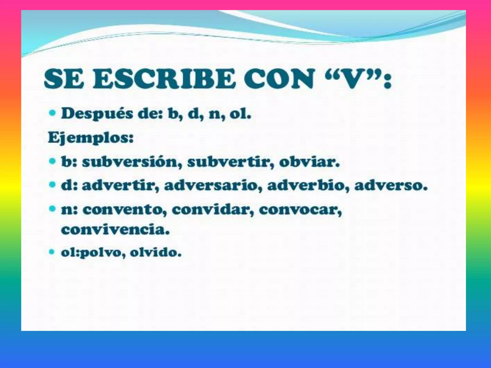El uso de la v | PPT