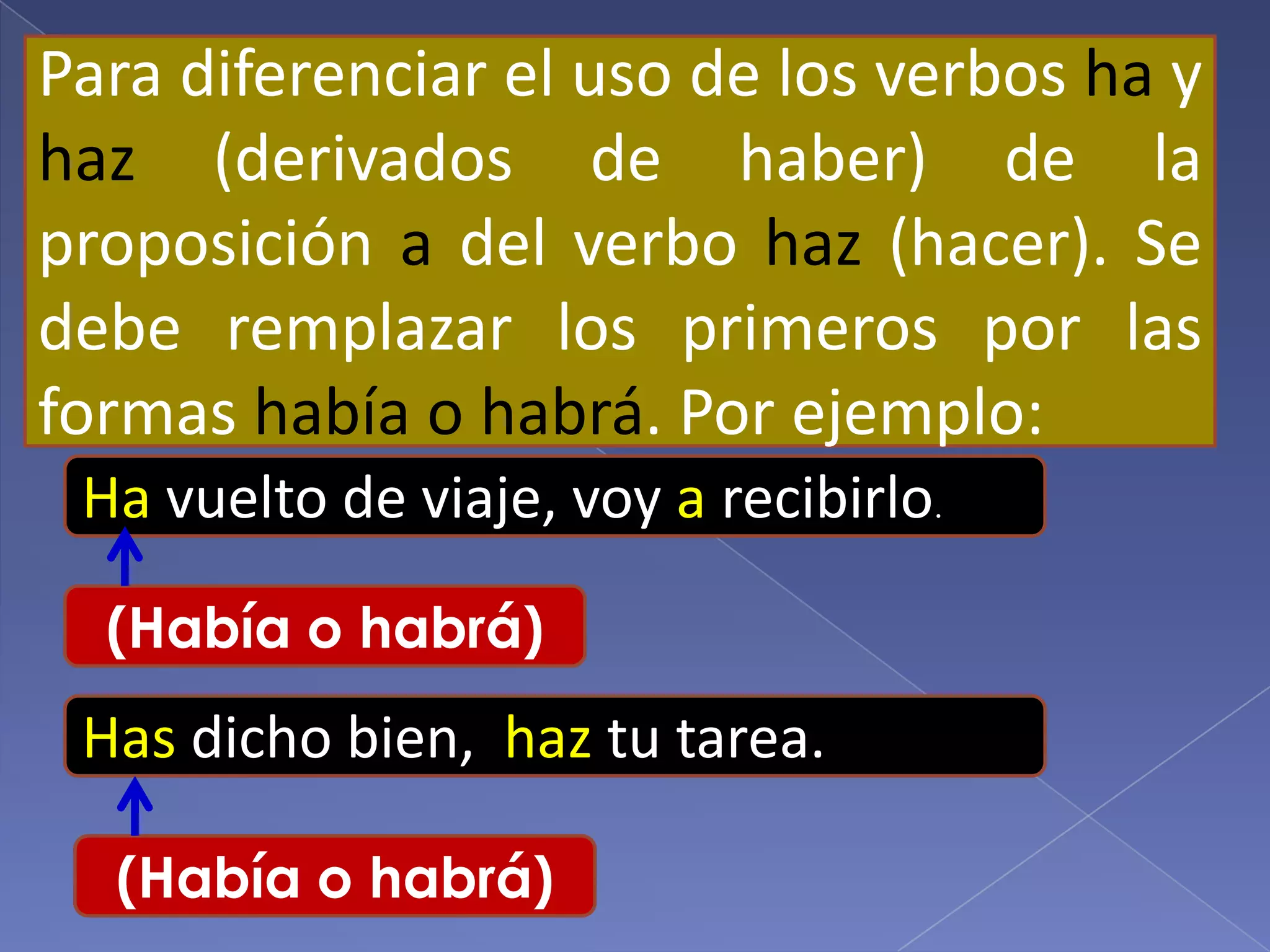 El uso del verbo haber | PPTX