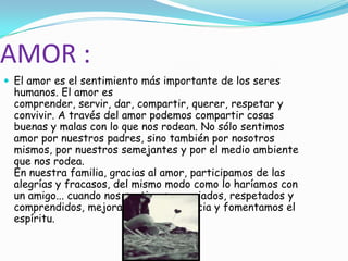 El valor de el amor | PPTX