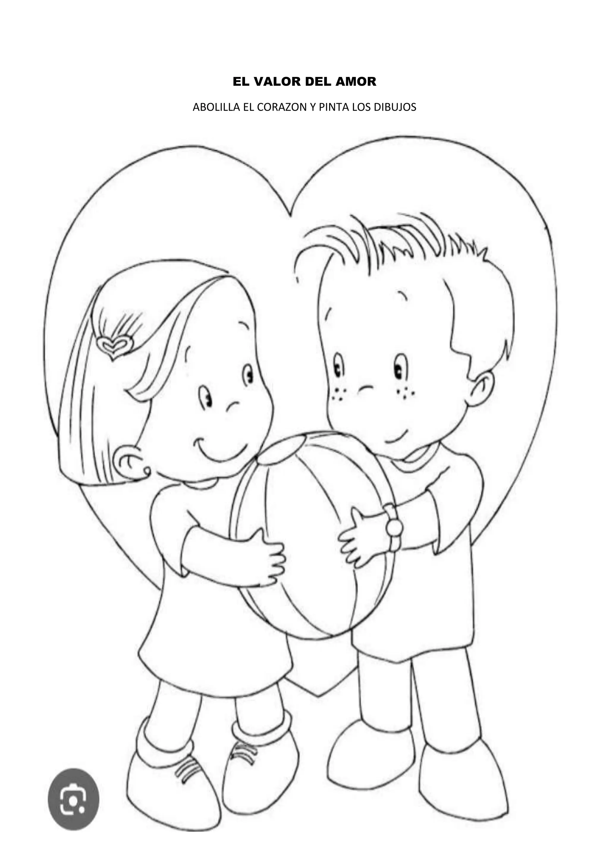 dibujo del valor del amor para educacion inicial | DOCX