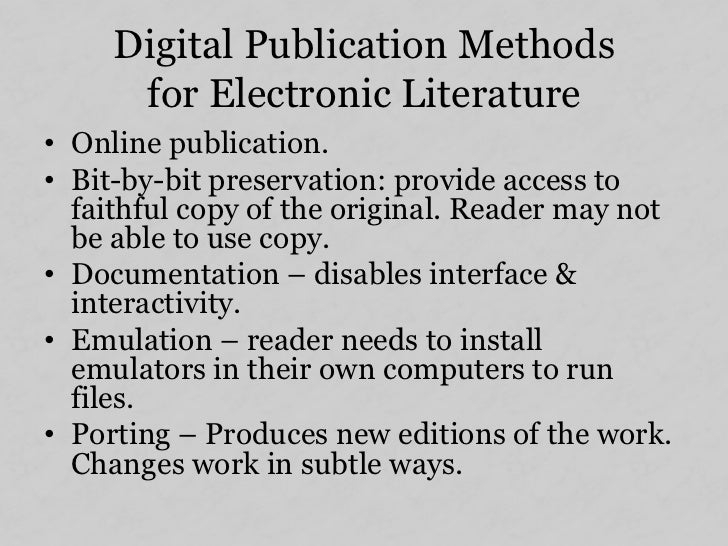 Electronic Publishing 2.0: Reimagining the Publication and Preservati…