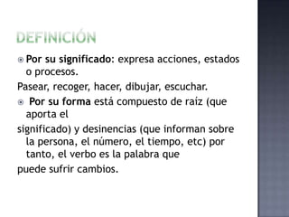 El verbo | PPTX