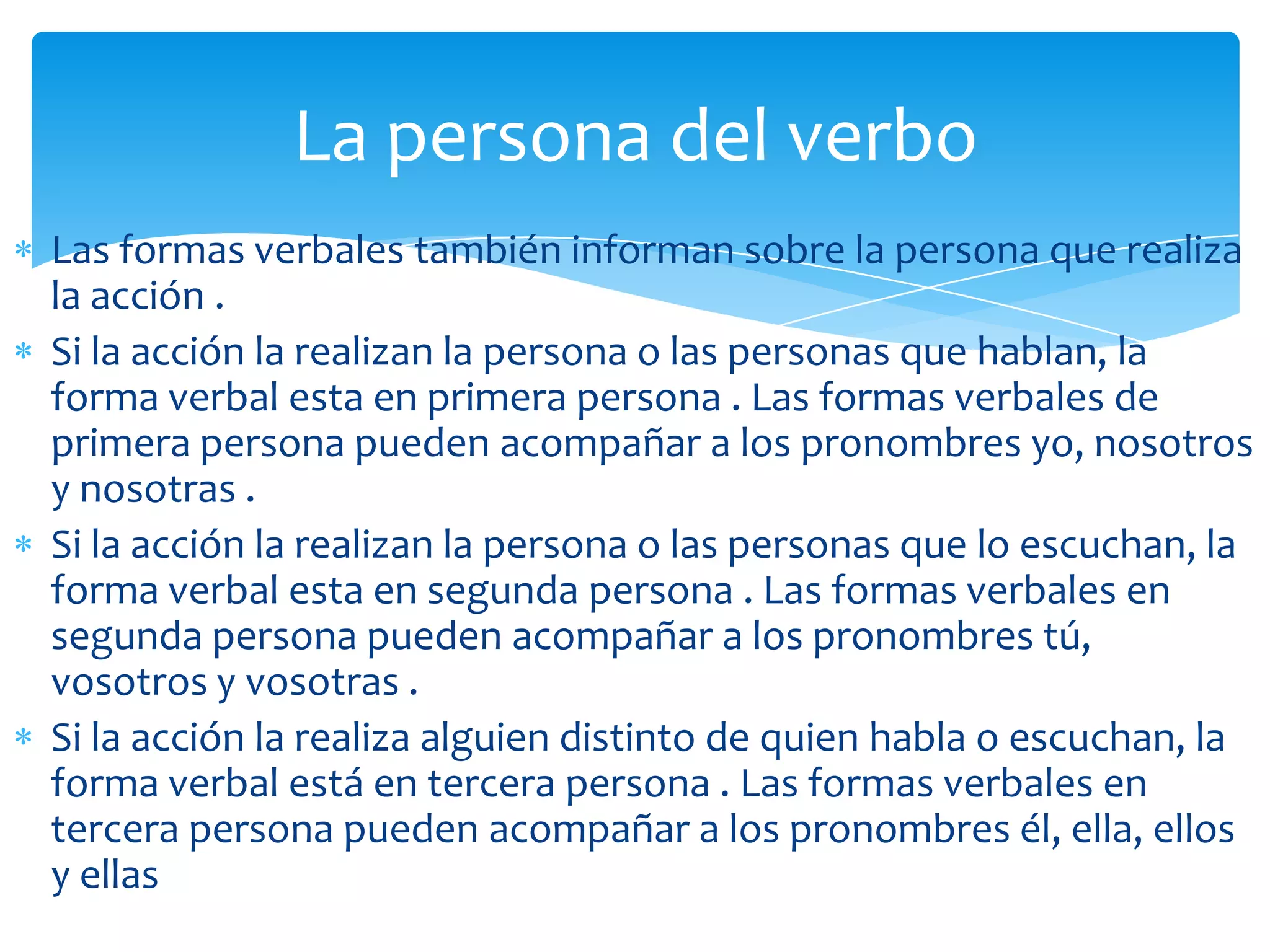 El verbo. número y persona | PPTX