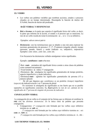 El verbo (apuntes) | DOC