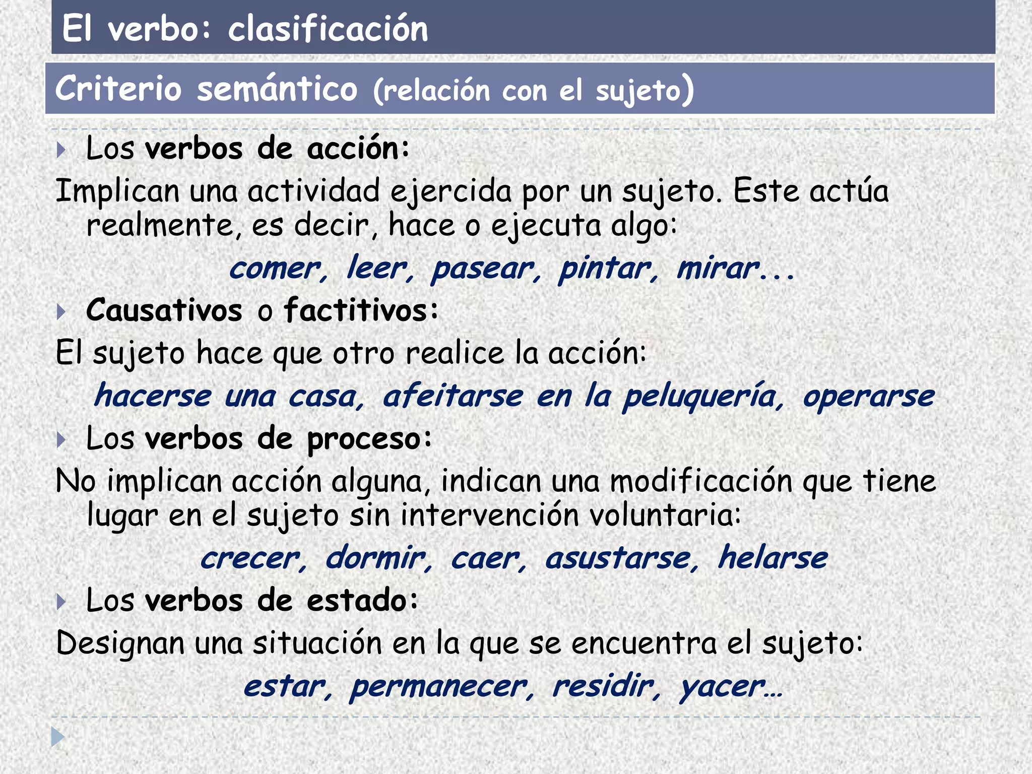 El verbo clasificación | PPTX