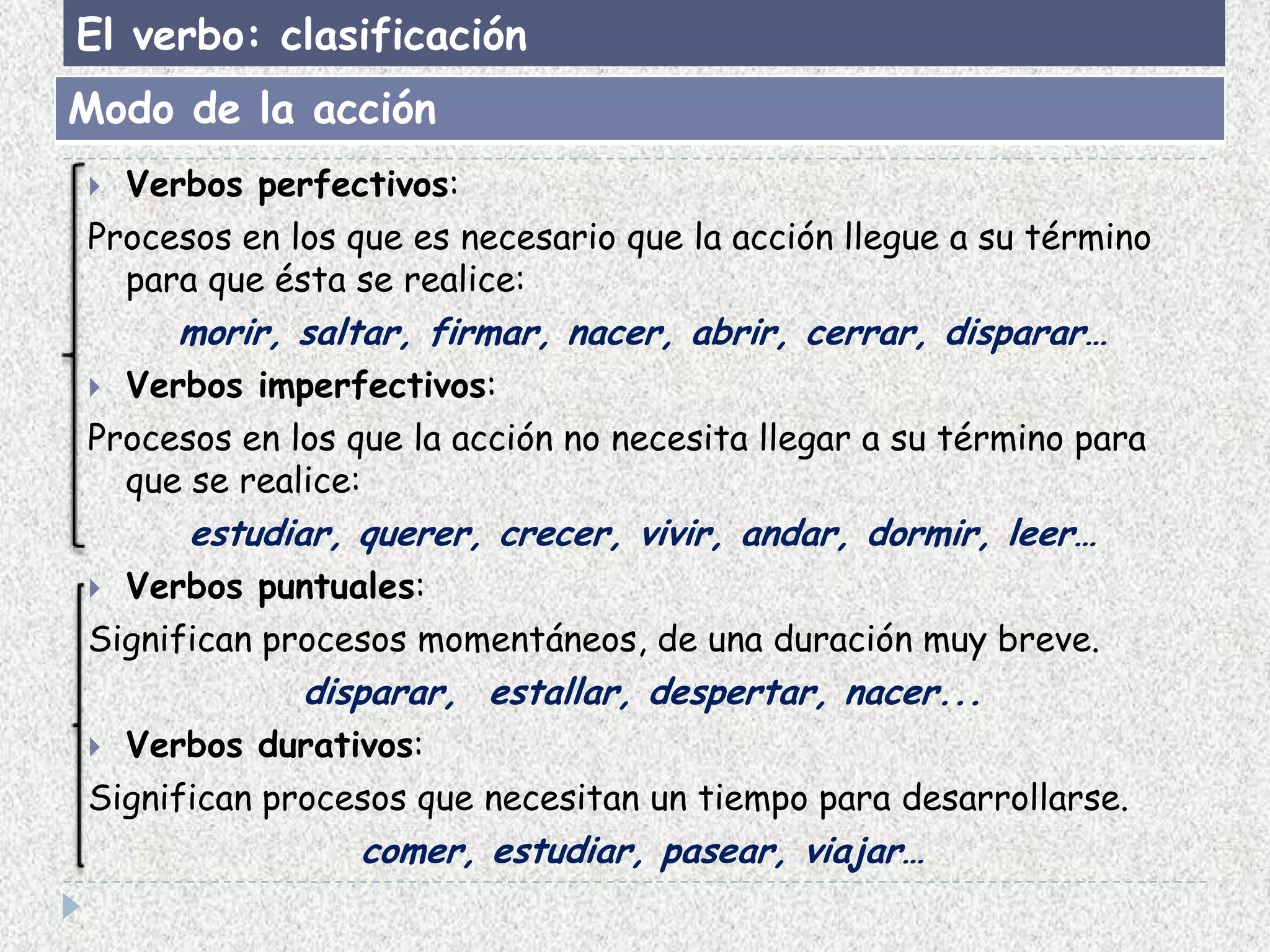 El verbo clasificación | PPTX