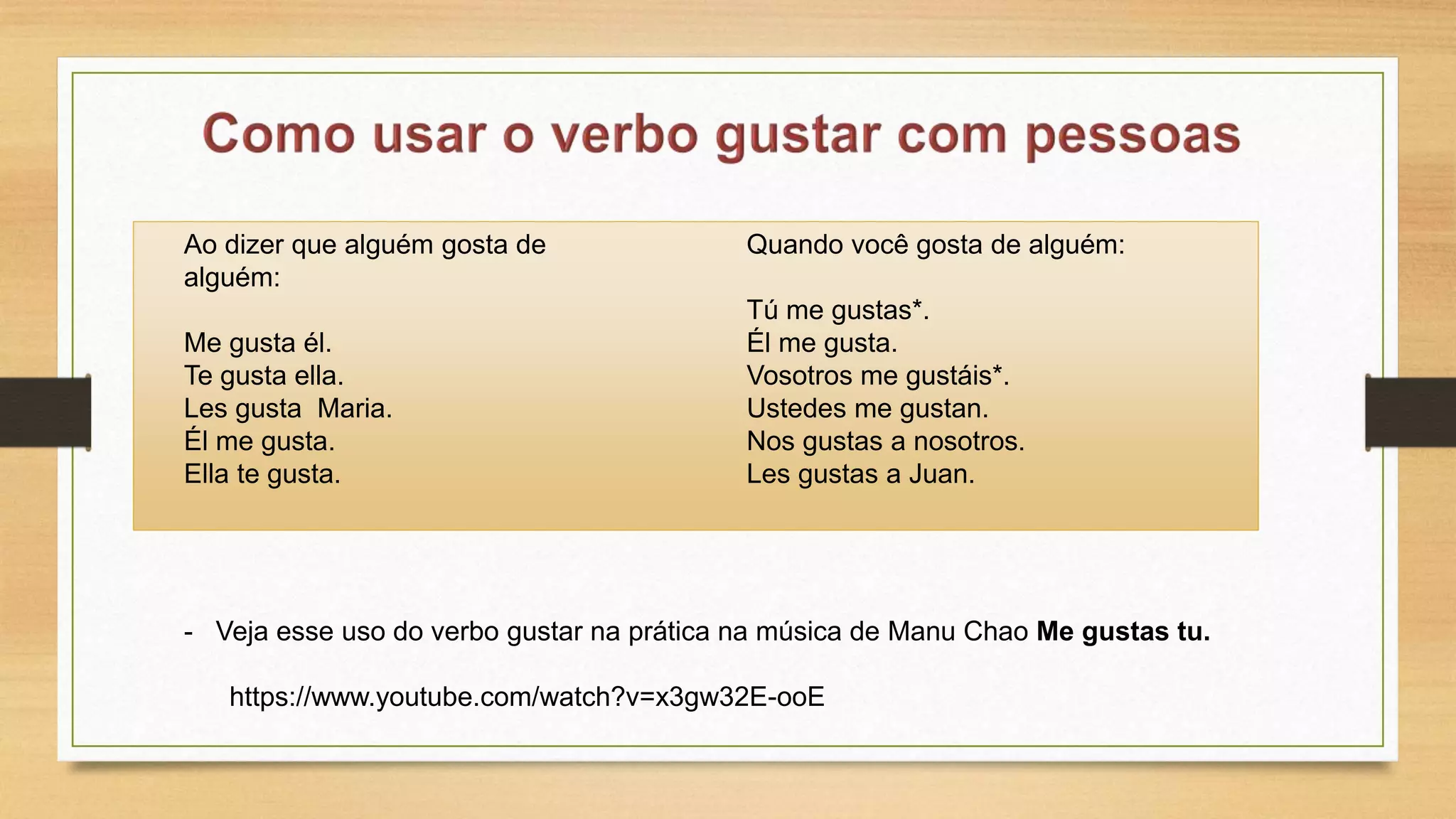 El verbo gustar | PPTX