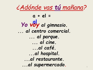El verbo "ir" (to go) + (a) ~ ppt used in class | PPTX