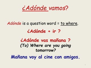 El verbo "ir" (to go) + (a) ~ ppt used in class | PPTX | Malls ...