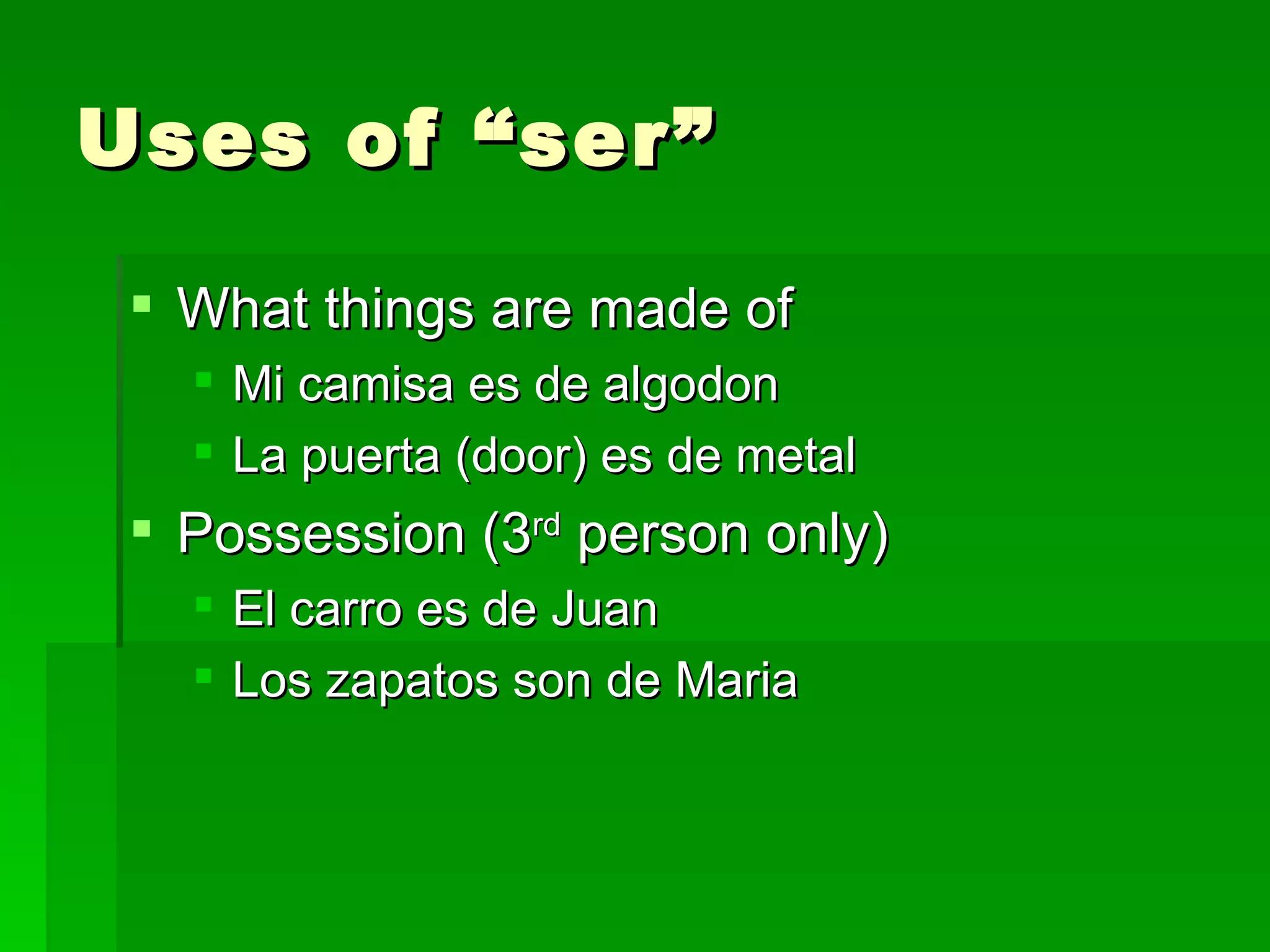 El verbo ser | PPT