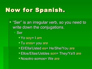 El verbo ser | PPT