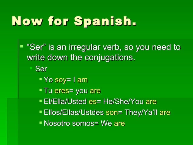 El verbo ser | PPT