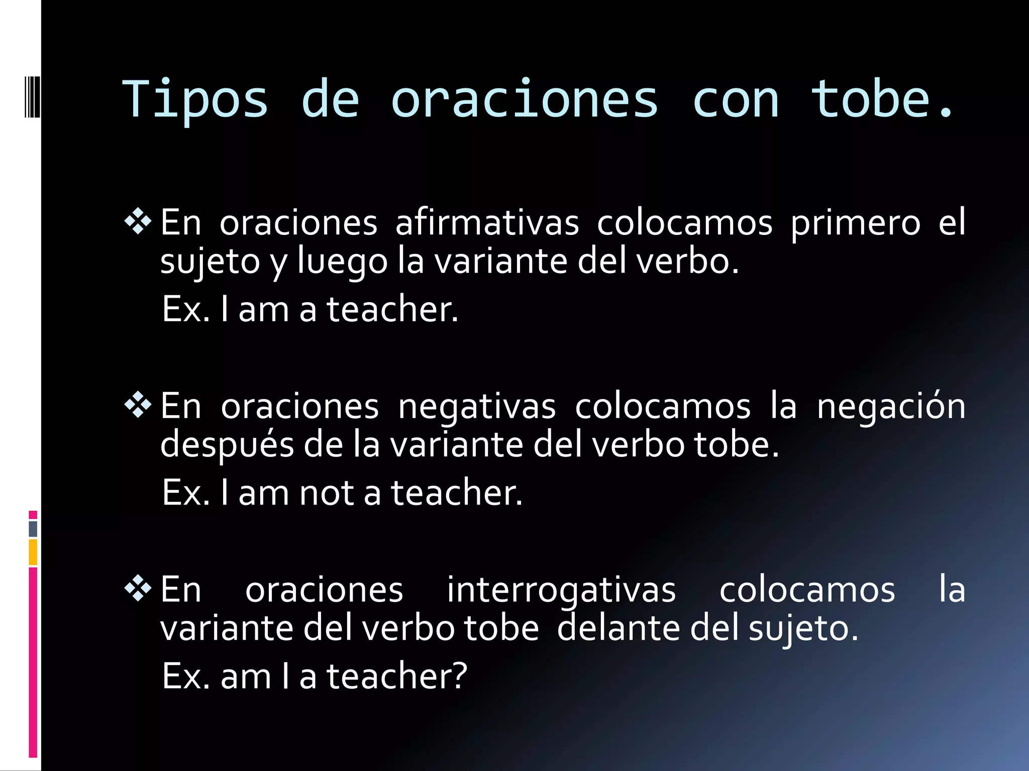 El verbo tobe en presente | PPTX