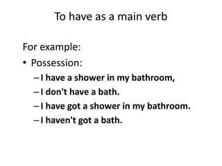 El verbo to have | PPTX