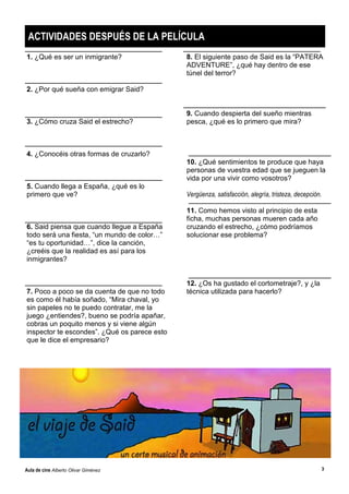 El viaje de Said - Ficha técnica y artística | PDF