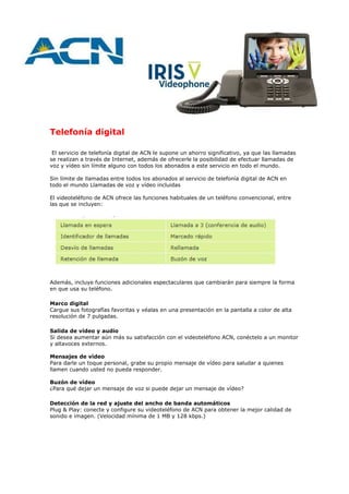 El videotelefono de acn | PDF