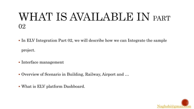Elv integration part01 | PPTX | Technology & Computing