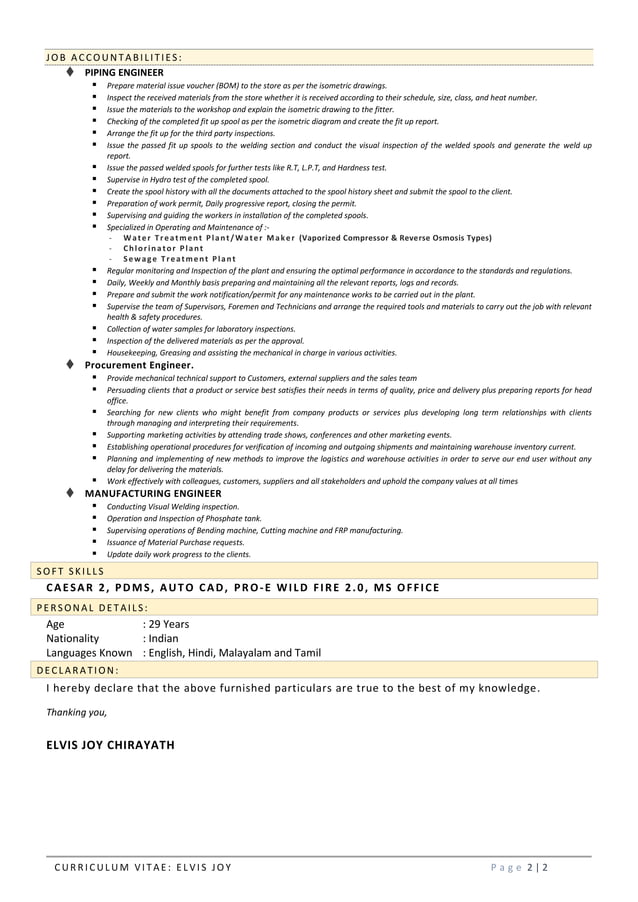Elvis joy cv- mechanical engineer, primavera p6 hvac | PDF