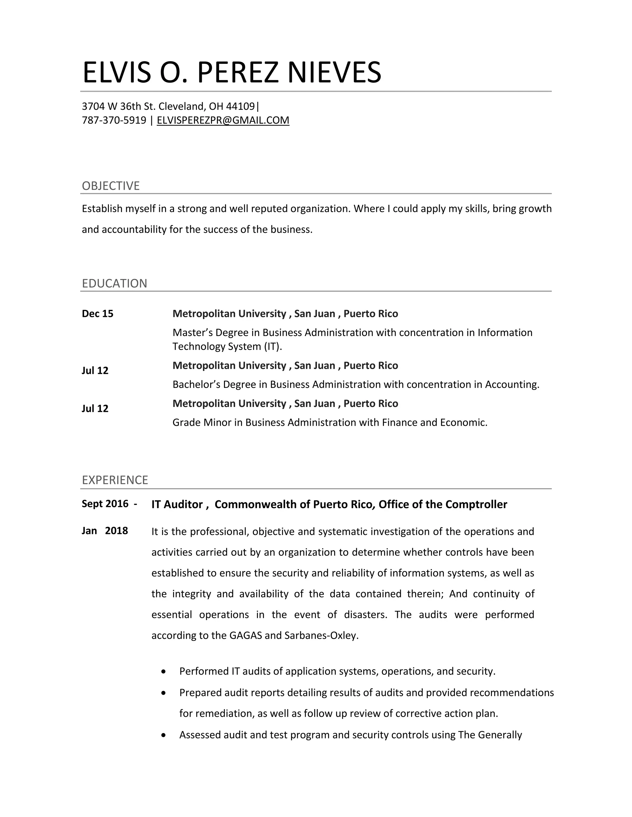 Resume / Elvis Perez | PDF