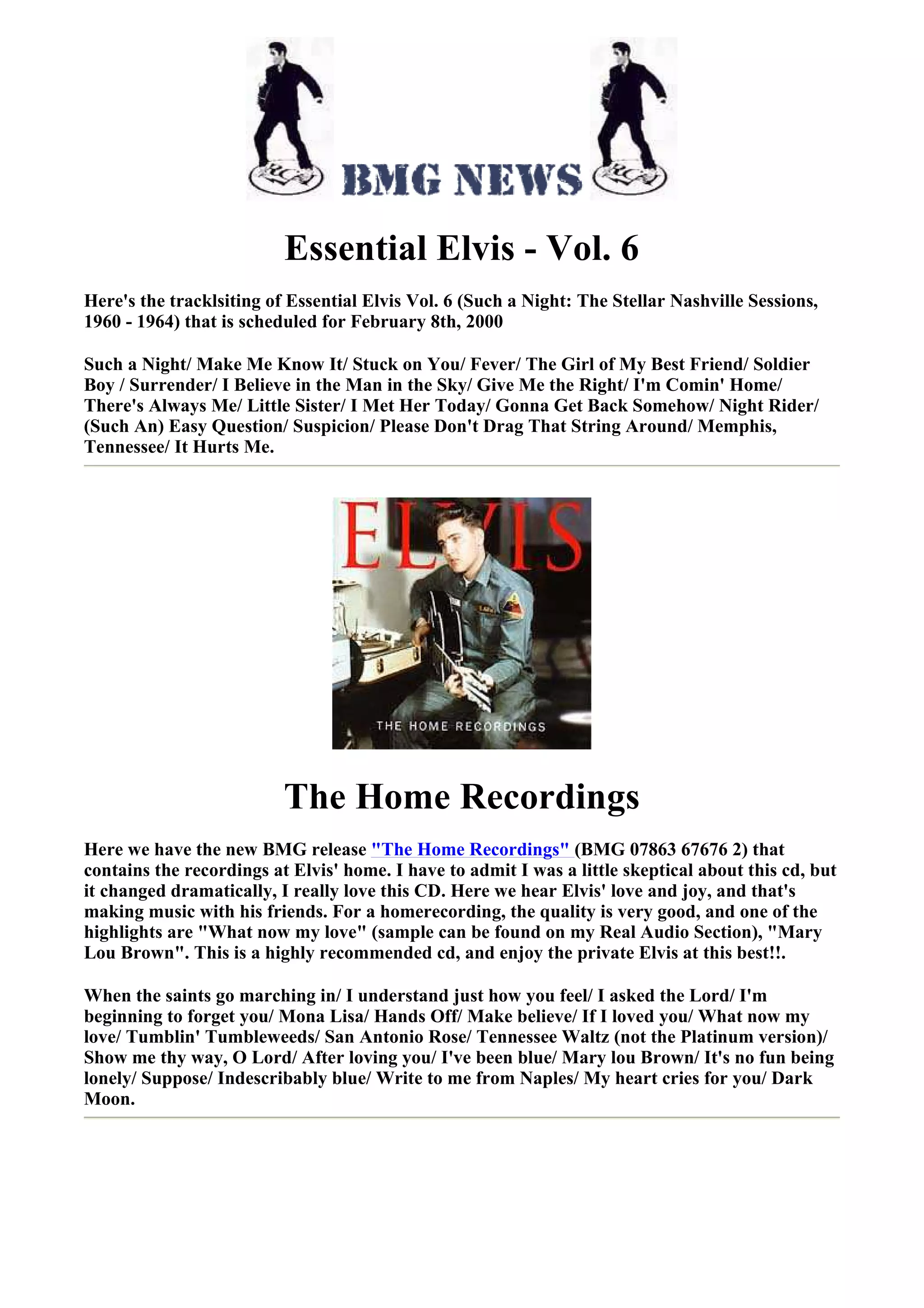 Elvis Presley Collectors Bmg7 | PDF