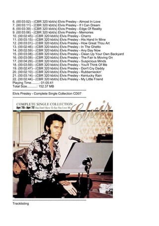 Elvis Presley Complete Single Collection 1999 | PDF