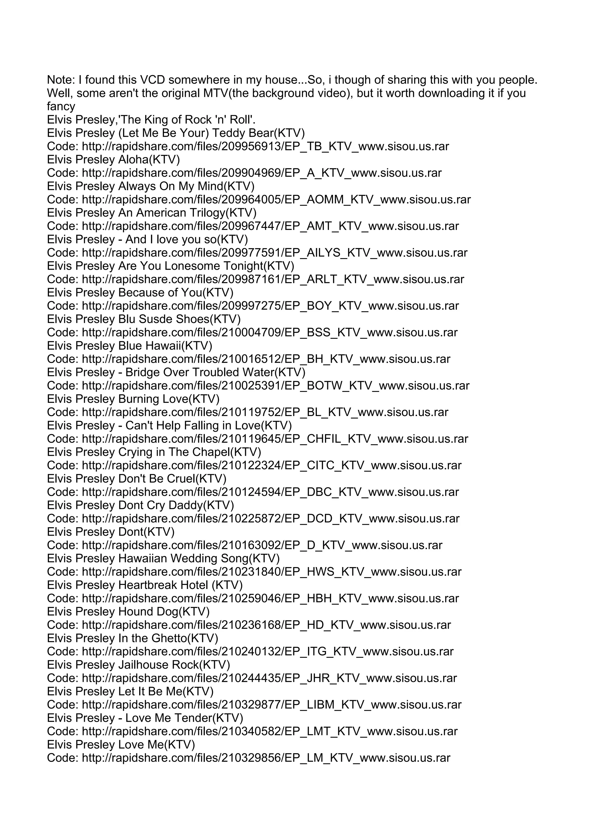 Elvis Presley Hits Collection(Ktv) | PDF