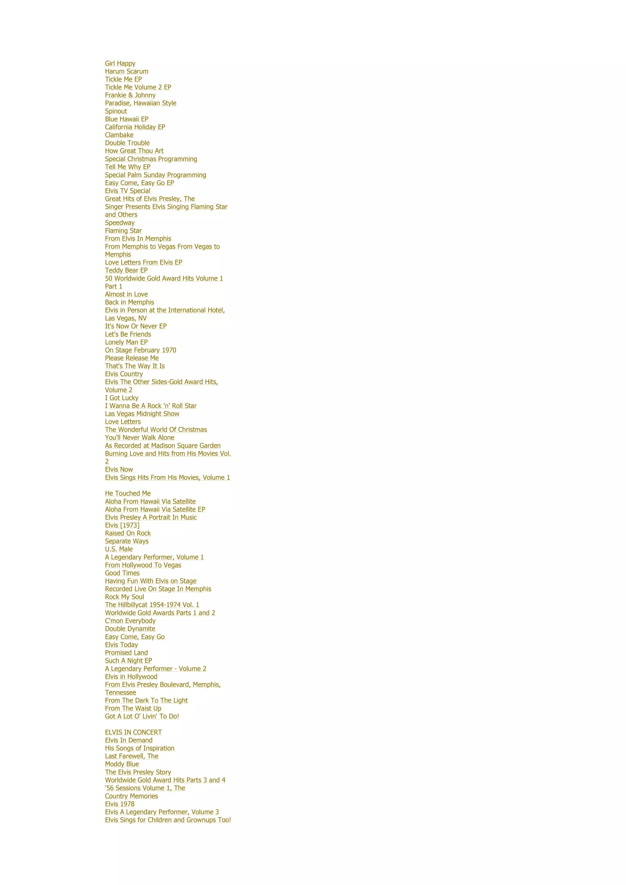 Elvis Presley La Legende Romantique 1967 70 Bmg France 1998 | PDF